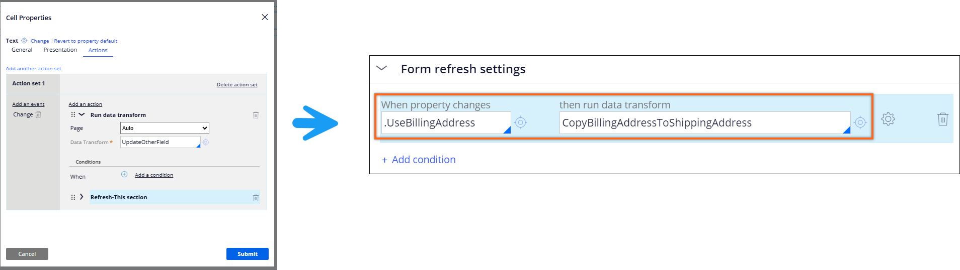 Form refresh settings: The artist formally known as “on change, run data transform..” | Pega ...